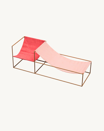 duo seat red/pink textile mustard frame – valerie_objects