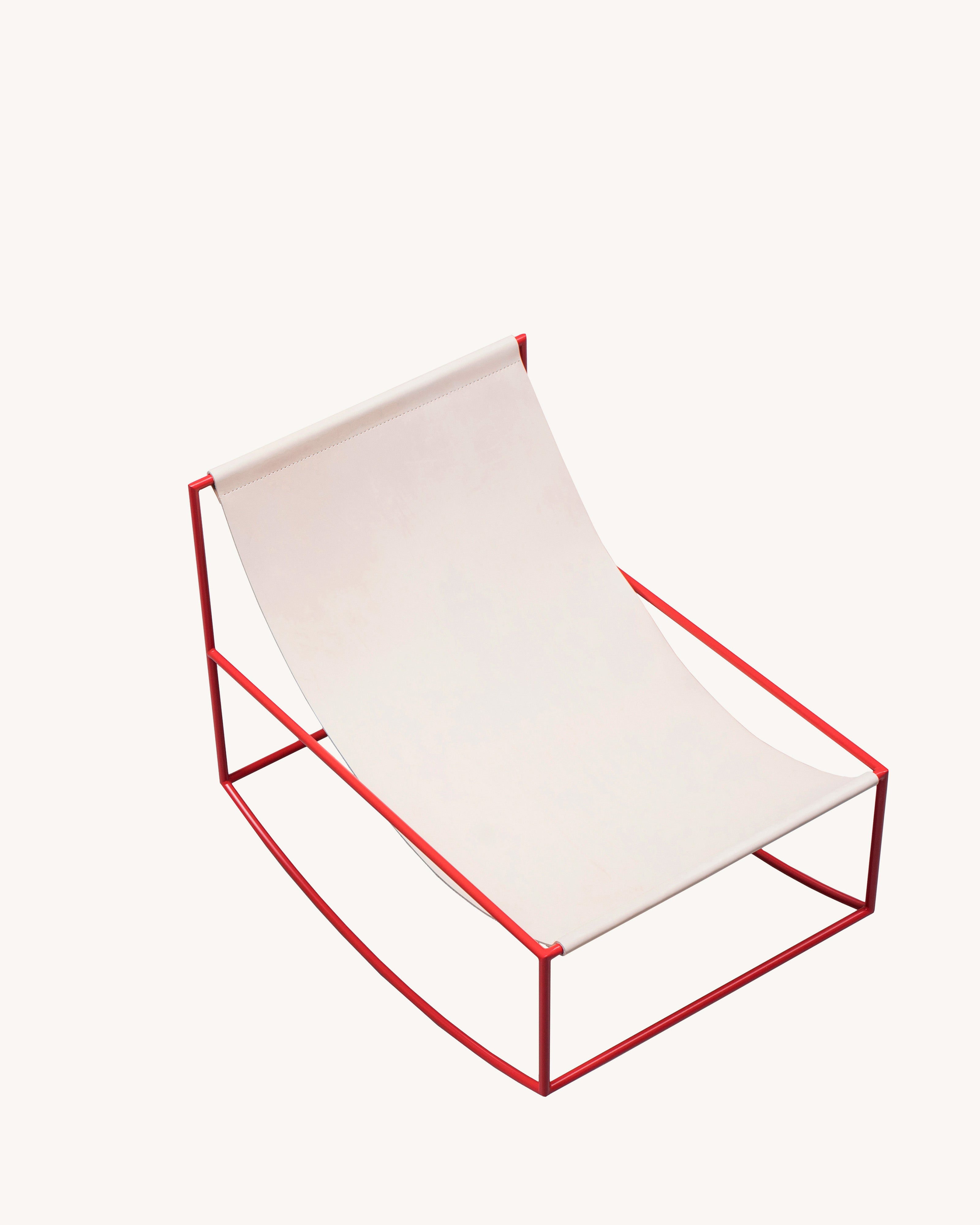 rocking chair red frame/ leather – valerie_objects